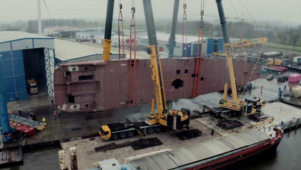 Project Sparta krijgt vorm: romp en opbouw van 67m Steel FDHF jacht ...