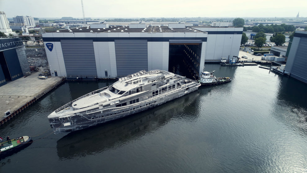 Project Sparta takes shape: hull and superstructure of the 67m Steel ...